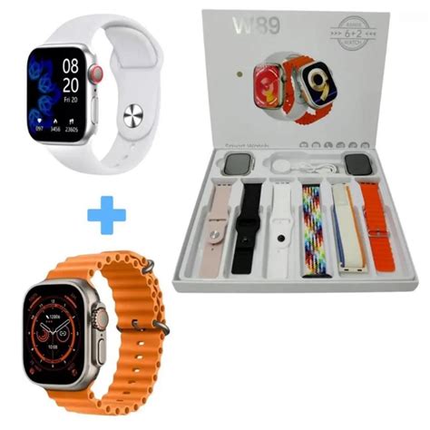 Kit Relógio Inteligente Smartwatch 2 Relógios 6 Pulseiras W89 Series 9 49mm Kapbom Shopee Brasil