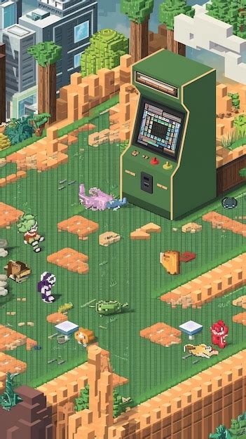 8 Bit Video Game Mock Up Concept For Playback Gameplay Of Retro 2d