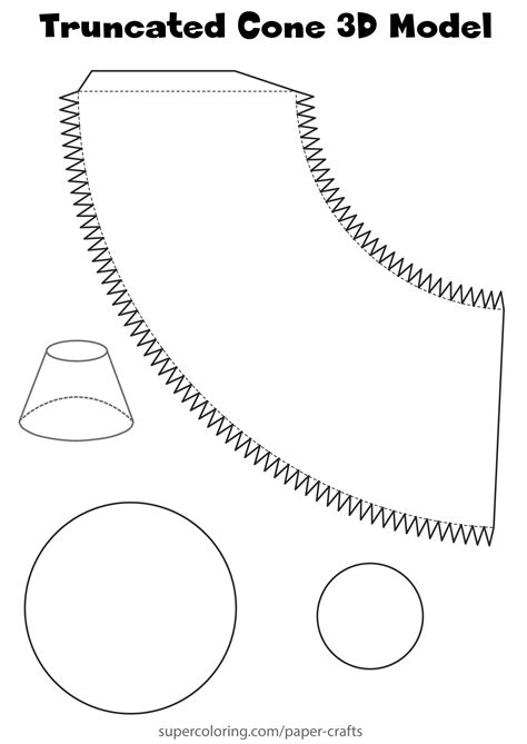 Truncated Cone 3d Model Papercraft Free Printable Papercraft Templates