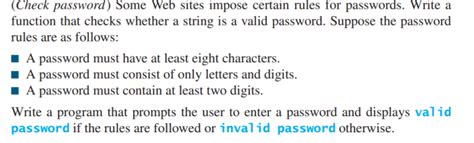 Solved Check Password Some Web Sites Impose Certain Rules