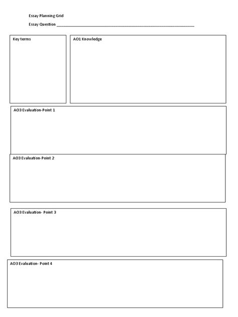 Essay Planning Grid Pdf