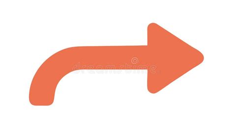 Bent Orange Arrow Icon Representing Direction Or Turn Vector Design Generative Ai Stock Vector