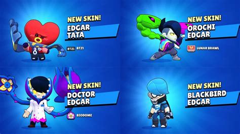 Todas Las Skins De Edgar En Brawl Stars Black Bird Brawl New Skin