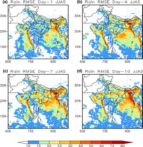 Root Mean Square Errors Rmse Mmday Of Model Forecasted Rainfall