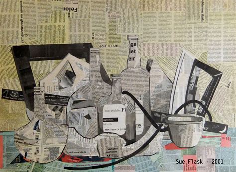 Still Life With Newspaper Cuttings 2001 Still Life Collage Art