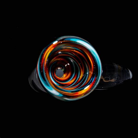 Glass Distractions White Fire And Ice Wig Wag 14mm Flare Slide Stoked Ct