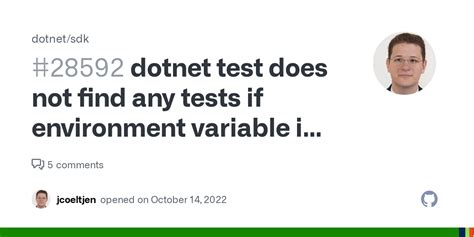 Dotnet Test Does Not Find Any Tests If Environment Variable Is Set That