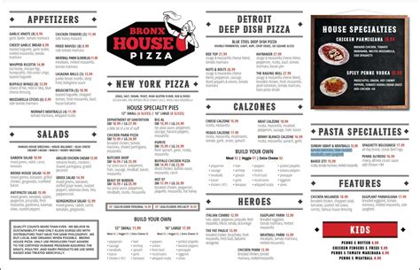 Bronx House Pizza Palm Coast Menu Updated November 2025