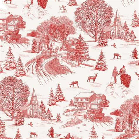 Christmas Toile Pattern Wallpaper Vintage Christmas Toile Christmas