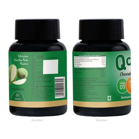 Buy Qcee Chewable Tablets 60 Tab Vitamins And Zinc Raw Mango Flavour Pack Of 2 Online And Get