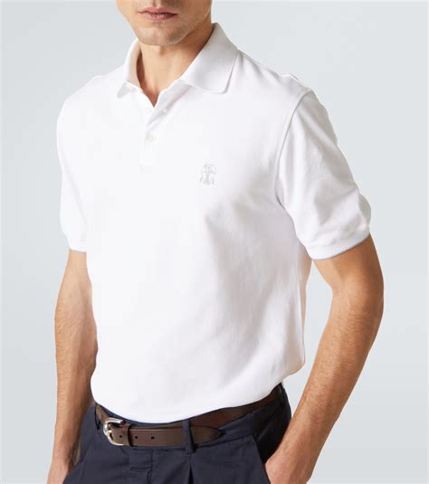 Cotton Polo Shirt In White Brunello Cucinelli Mytheresa