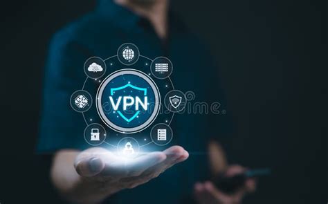 Virtual Private Network Vpn Security Concept A Hand Holding Virtual Vpn Shield With Digital