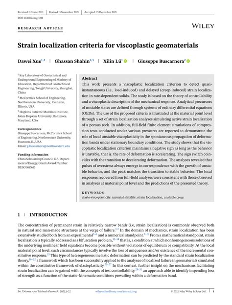 Pdf Strain Localization Criteria For Viscoplastic Geomaterials