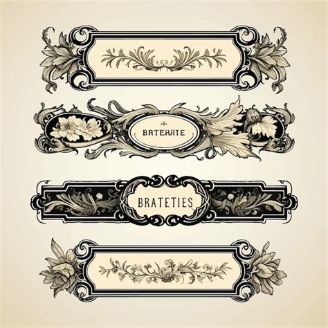 Premium Vector Flourish Scroll Victorian Swirl Typographic Vignette Certificate Calligraphic