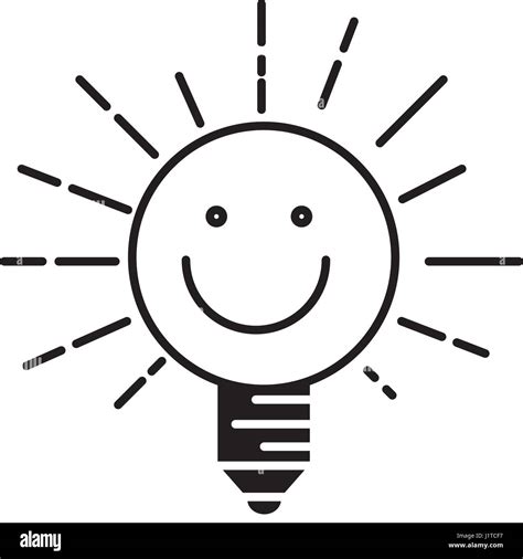 Happy Bulb Light Iocn Stock Vector Image And Art Alamy