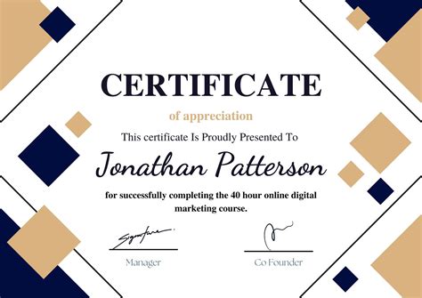 Professional Certificate Template