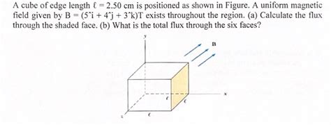 Solved A cube of edge length ℓ cm is positioned as Chegg