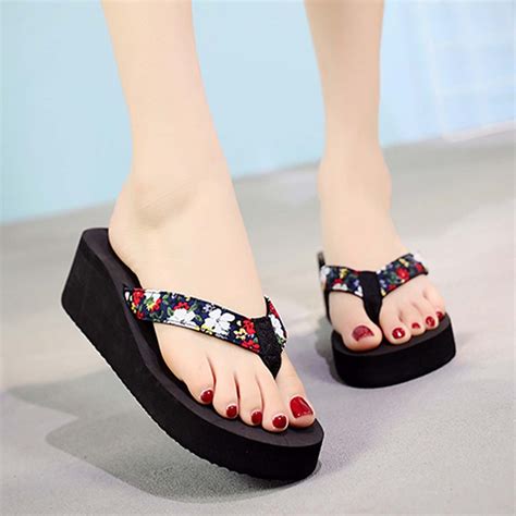 Binbil Womens Platform Flip Flops Trendy Dressy Womans Summer Sandals