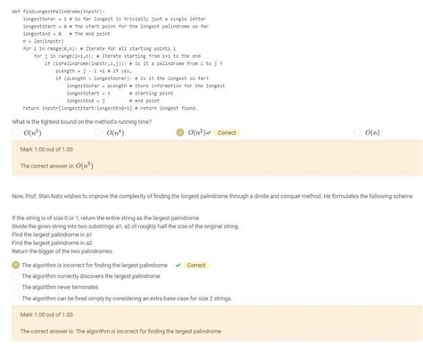 Solved Question 2 The Function Ispalindrome Shown Below