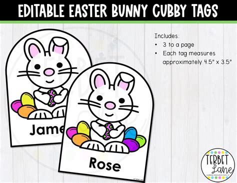 Editable Easter Bunny Cubby Tags Locker Labels Made By Teachers