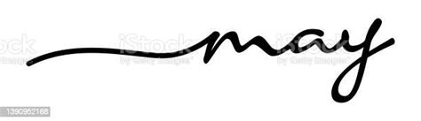 흰색 배경에 고립 된 검은 글자 서예를 필기 할 수 있습니다 올해의 달 5월에 대한 스톡 벡터 아트 및 기타 이미지 5월