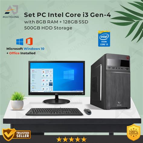 Jual BIG PROMO Set PC Komputer Intel Core I3 Gen 4 RAM 8GB SSD Rakitan Office Shopee Indonesia