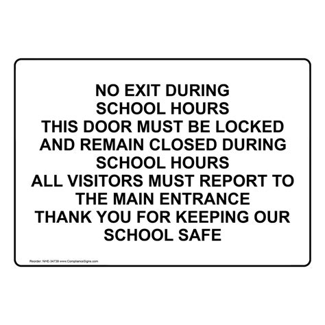 No Exit During Babe Hours This Door Must Be Sign NHE