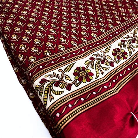 Sari De Seda Vegana Vermelho Escuro Padrão Floral Geeta Loja Maior Loja Indiana Do Brasil