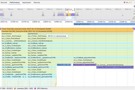 Performance Of Listgrid Using Shadowdom Requestanimationframe For Grid Batching Rendering