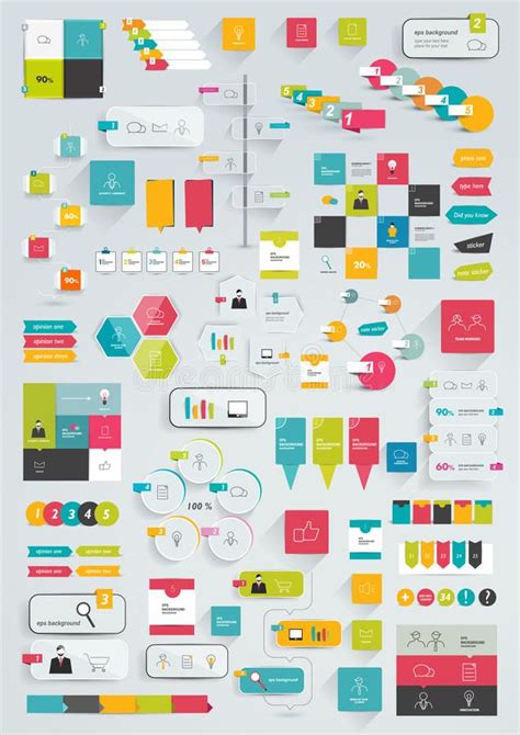 collections of infographics flat design template various color schemes