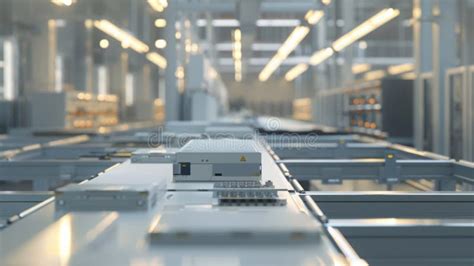 White Equipment On Assembly Line Stock Image Image Of Quality