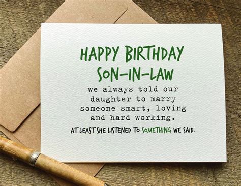 Son In Law Birthday Card We Always Told Our Daughter To Marry Someone