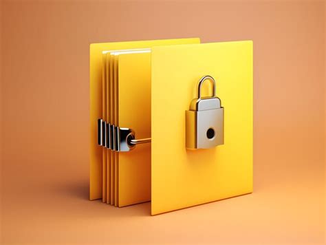 Premium AI Image Computer File Folder With A Lock Data Protection Cyber Security Concept