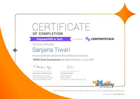 Sanjana Tiwari On Linkedin Mernstack Certification