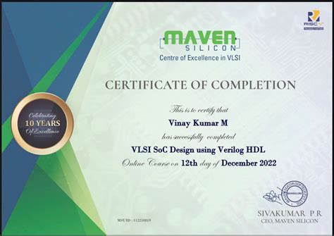 Vinay Kumar M On Linkedin Mavensilicon Verilog Hdl