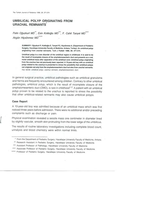 Pdf Umbilical Polyp Originating From Urachal Remnants