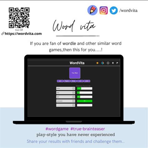 Wordvita Is A Web Based Puzzle Game Created By Me Play Share And