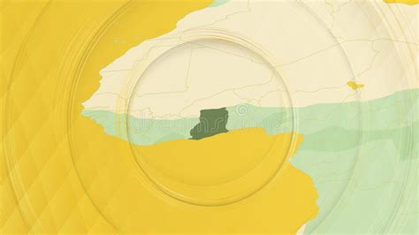 Abstract Map Of Ghana And Surrounding Regions With Circular Patterns