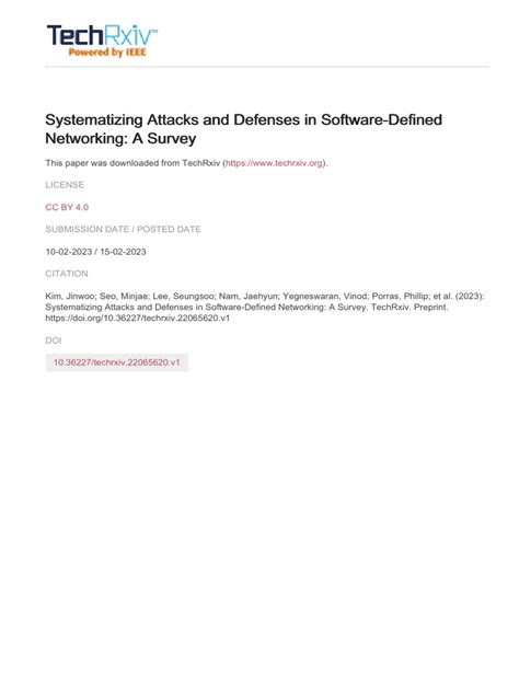 2023 systematizing attacks and defenses in software defined pdf