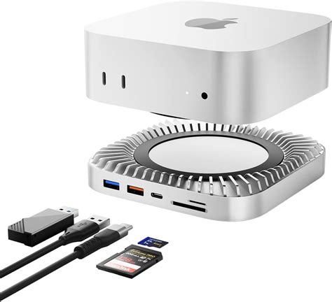 Amazon Com Macally Mac Mini M4 Dock And Stand Hub With 3 USB A 2 0 Ports NVMe SATA SSD