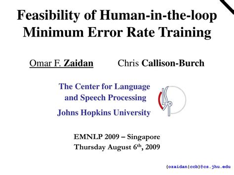 Ppt Feasibility Of Human In The Loop Minimum Error Rate Training