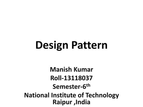 design pattern in software engineering pptx computing technology and computing
