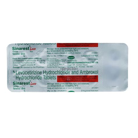 Sinarest Levo Tablet Uses Dosage Side Effects Price Composition