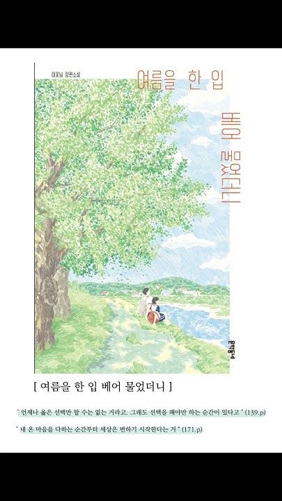 [ 책읽기 좋아하는 사람들을 위한 소설책 추천 ] 그림 감성 소설 책 필사 Youtube