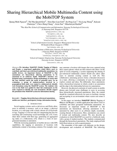 Pdf Sharing Hierarchical Mobile Multimedia Content Using The Mobitop System