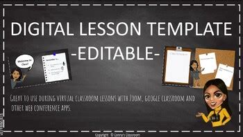 Google Slides Distance Learning Digital Lesson Template EDITABLE BITMOJI FREE