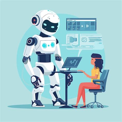 Tiny People Chatting With Chatbot On Computer Premium Ai Generated Vector