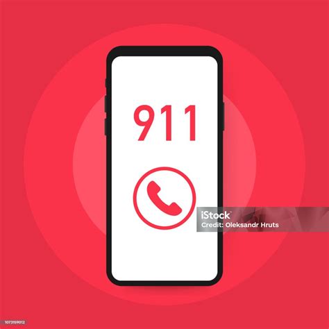 전화 911 긴급 전화 개념입니다 손을 잡고 스마트폰 통화 버튼을 터치 하는 손가락입니다 벡터 일러스트입니다 긴급서비스와 구조 직업에 대한 스톡 벡터 아트 및 기타 이미지