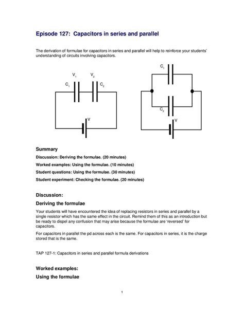 ☑ Capacitors In Series And Parallel Examples