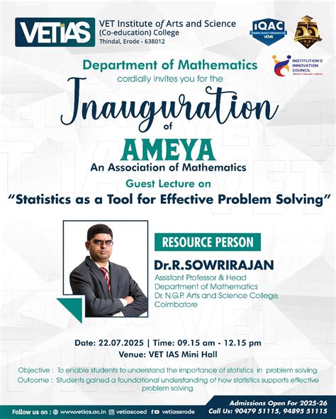 Statistics As A Tool For Effective Problem Solving Vet Institute Of Arts And Science